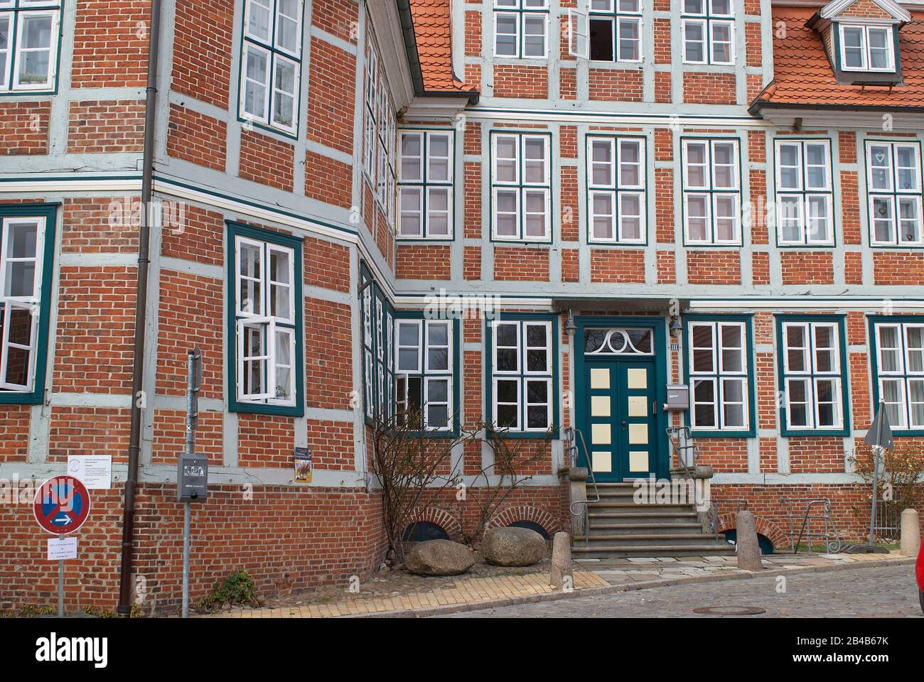 Historical building in the ancient town of Lauenburg, Germany Stock ...
