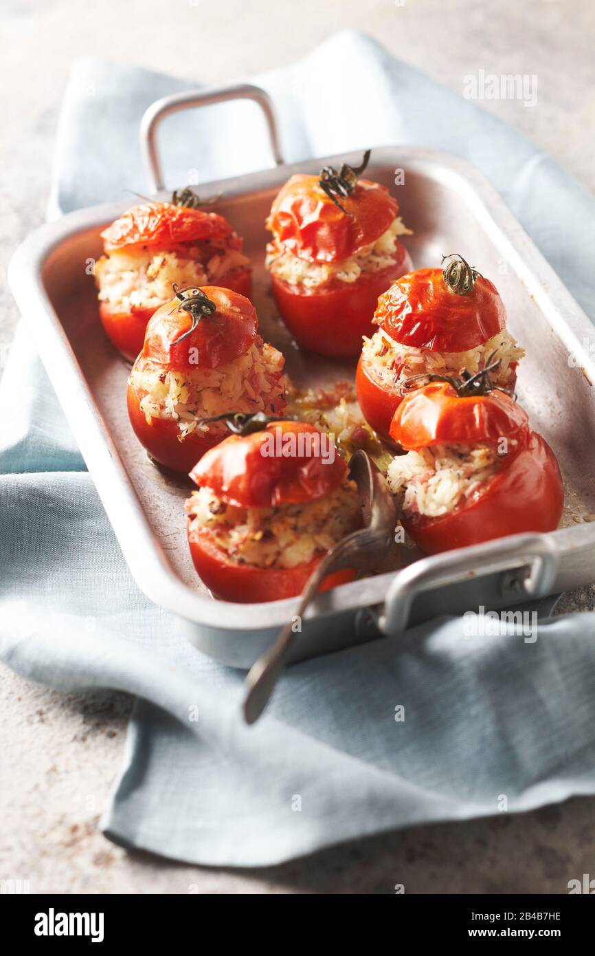 Stuffed tomato laughing cow Stock Photo - Alamy