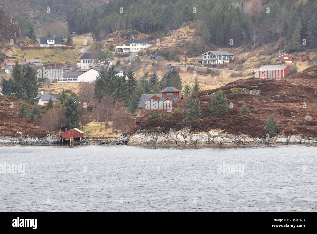 Leaving Torvik sea-bound on the island of Leinoya, Norway, Europe Stock ...