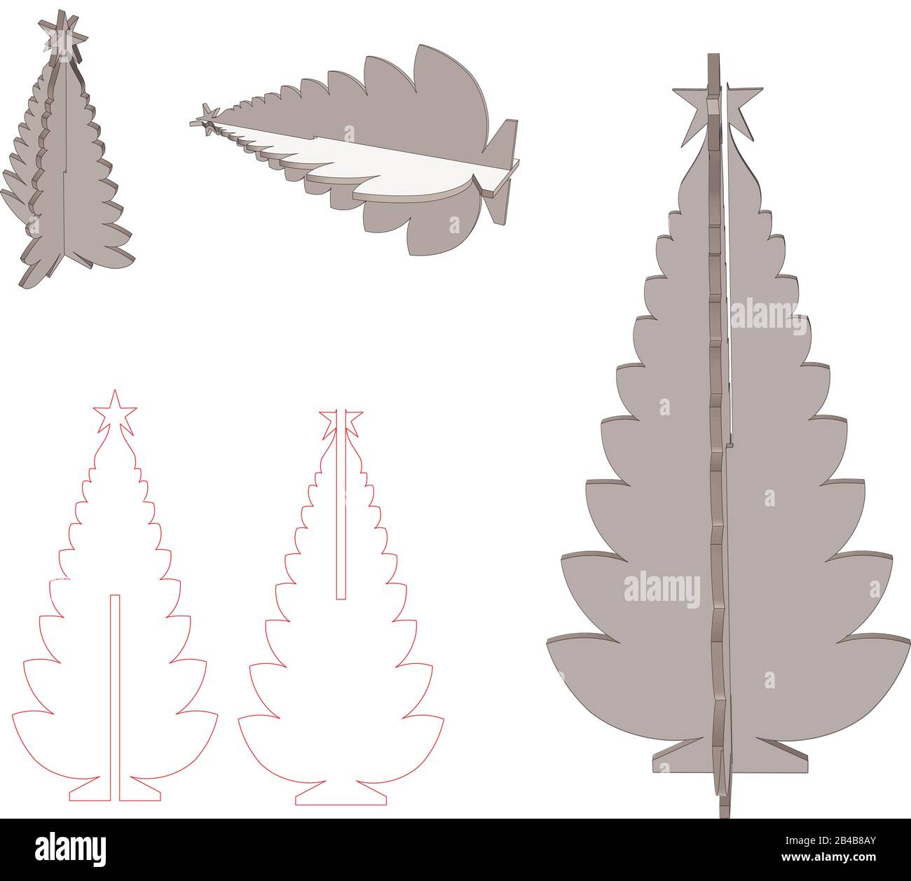 Christmas tree die cut template - Vector Stock Vector Image & Art - Alamy