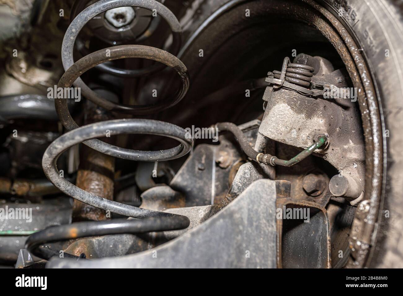 Car shock part from below hi-res stock photography and images - Alamy
