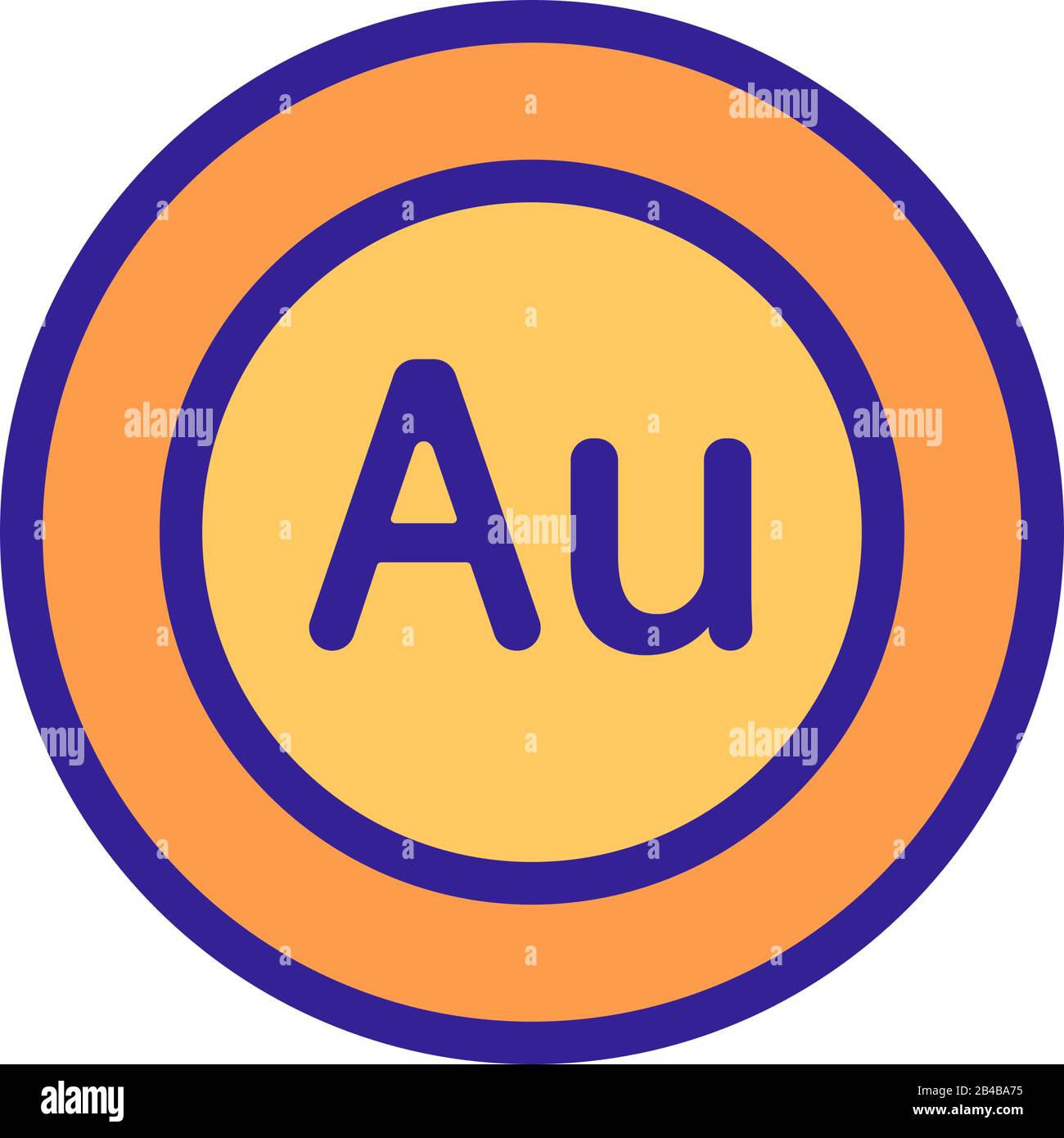 Gold element icon vector. Isolated contour symbol illustration Stock ...