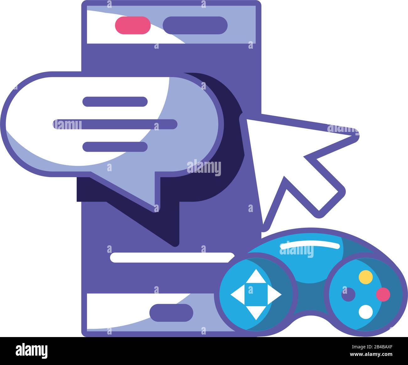 smartphone with technological and digital elements in white background ...