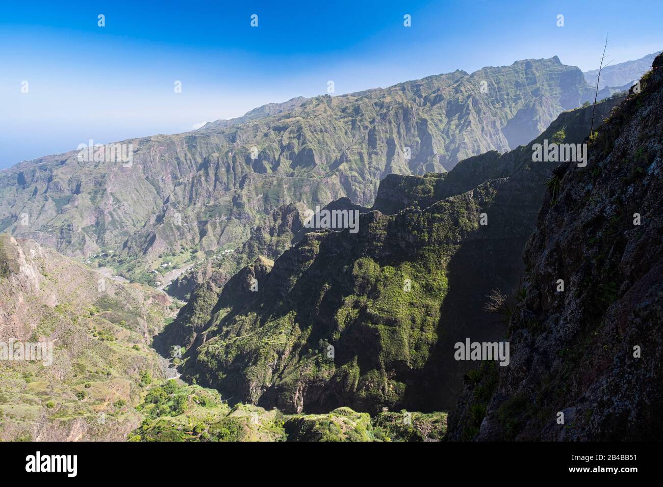 Cape Verde, Santo Antao island, landscape along the vertiginous Rope ...