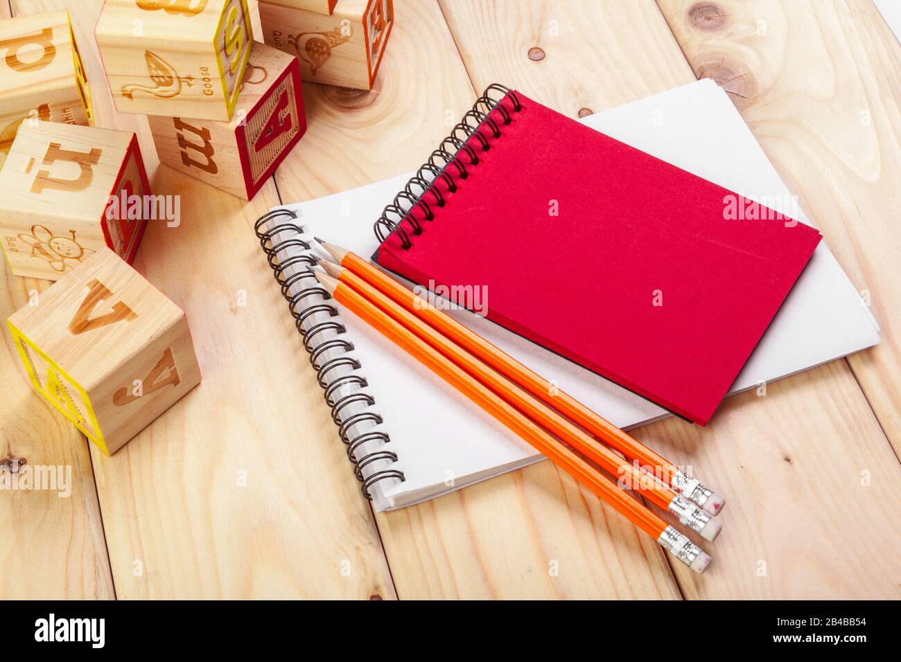 abc alphabet with paper note book. creative photo Stock Photo - Alamy