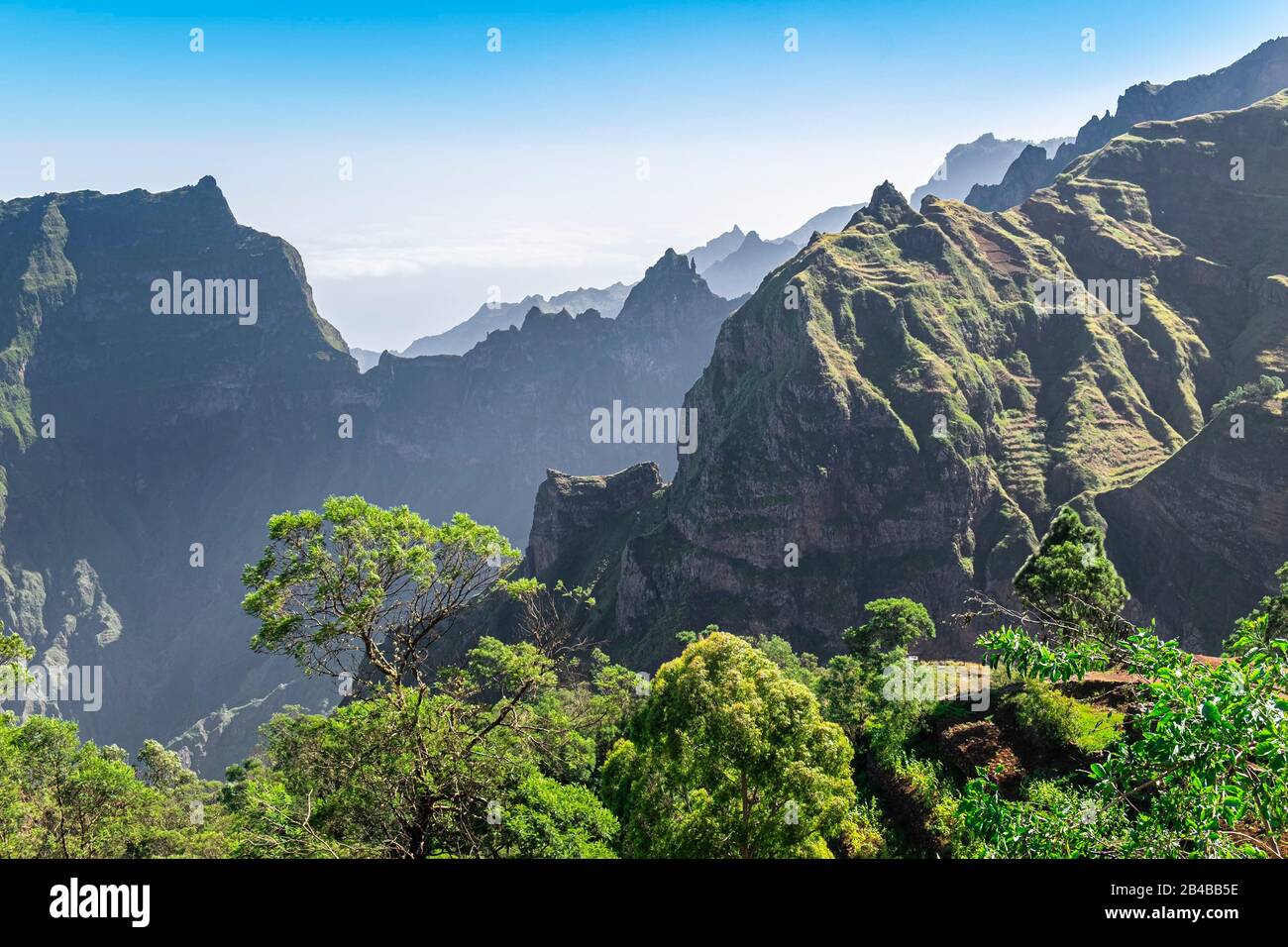 Cape Verde, Santo Antao island, landscape along the vertiginous Rope ...