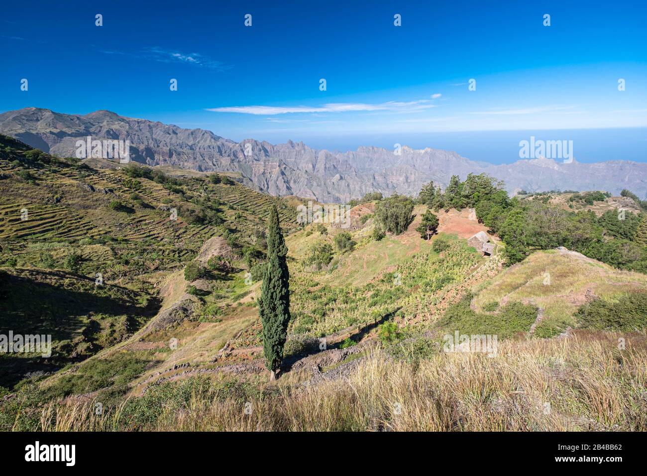 Cape Verde, Santo Antao island, landscape along the vertiginous Rope ...