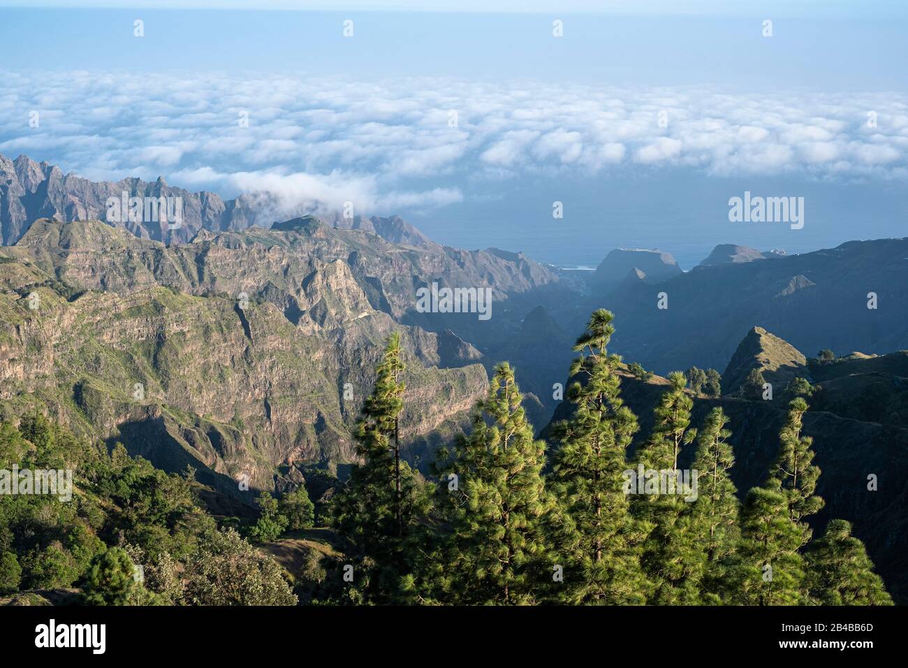 Cape Verde, Santo Antao island, landscape along the vertiginous Rope ...