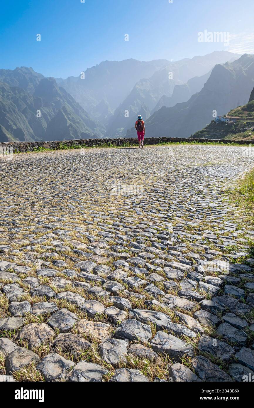 Cape Verde, Santo Antao island, the vertiginous Rope Road (Estrada da ...