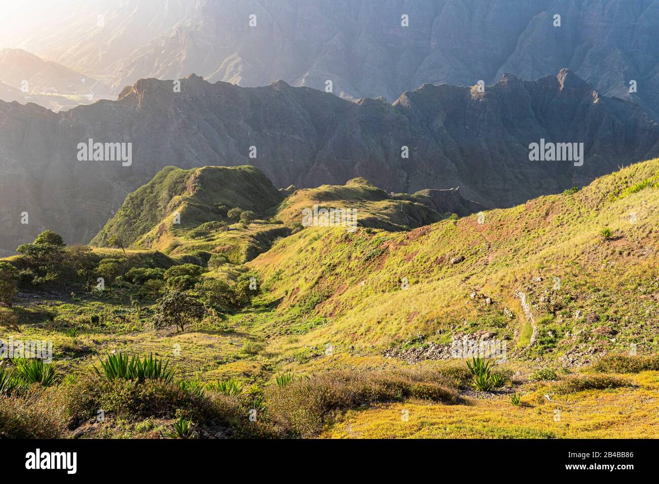 Cape Verde, Santo Antao island, landscape along the vertiginous Rope ...
