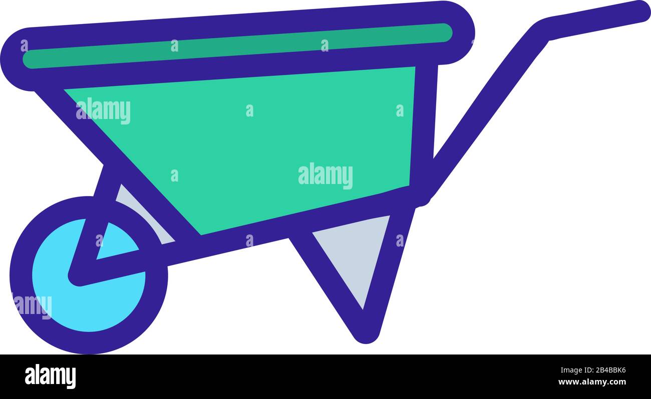 Trolley vegetable garden icon vector. Isolated contour symbol ...