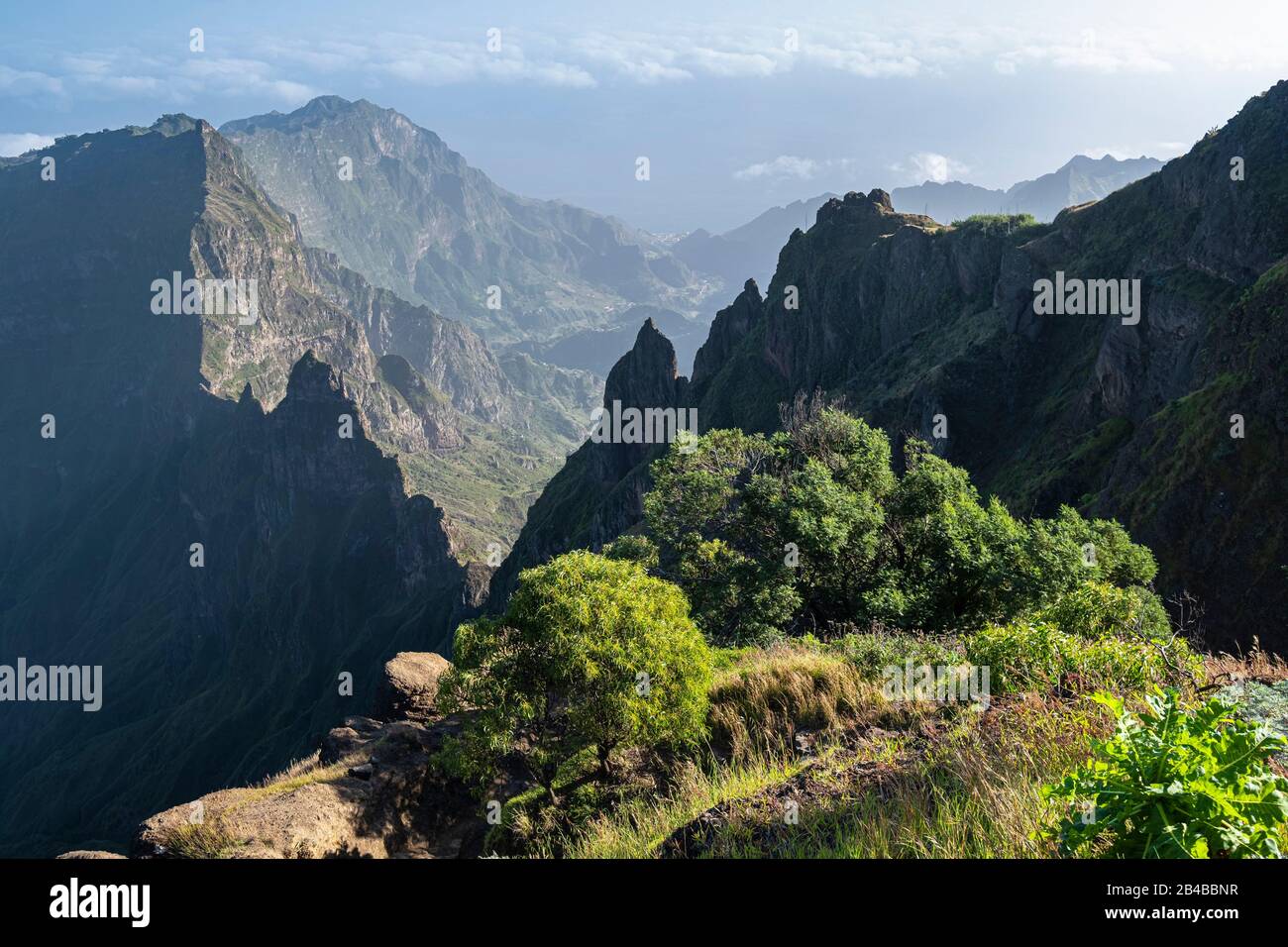 Cape Verde, Santo Antao island, the green valley of Ribeira da Torre ...