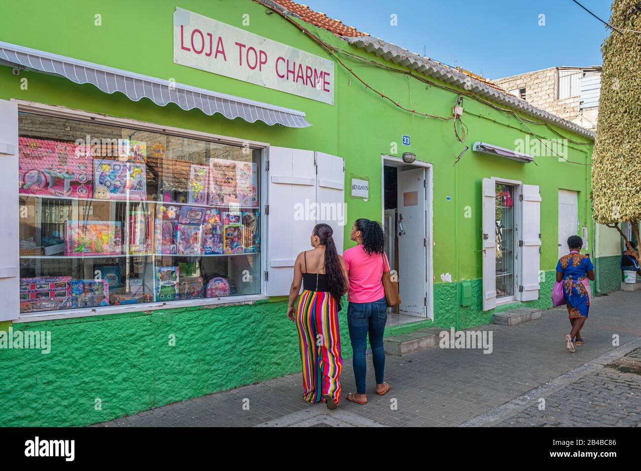 Cape Verde, Santiago island, Praia, capital of Cape Verde, pedestrian ...