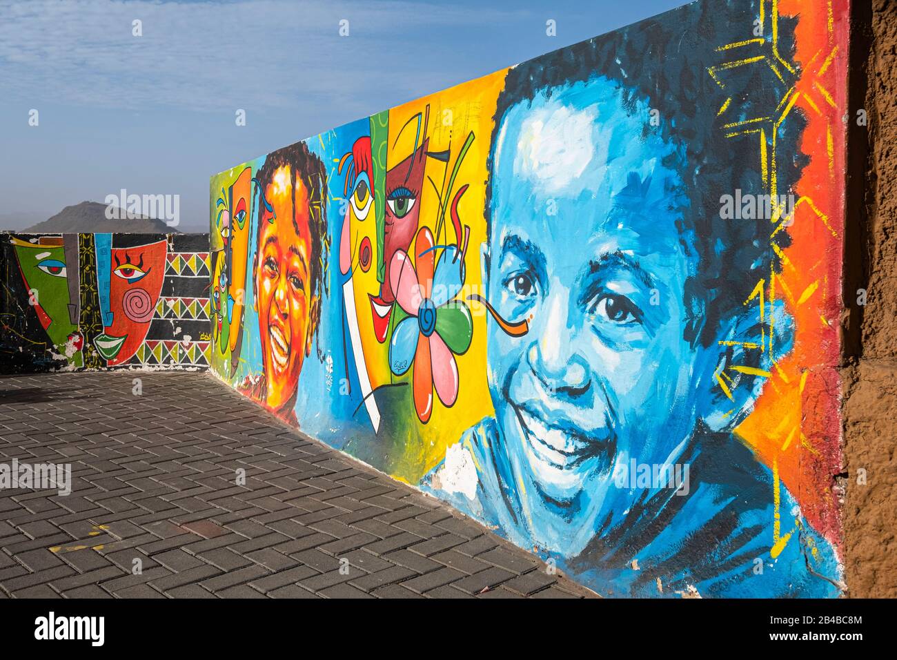 Cape Verde, Santiago island, Praia, capital of Cape Verde, mural in ...