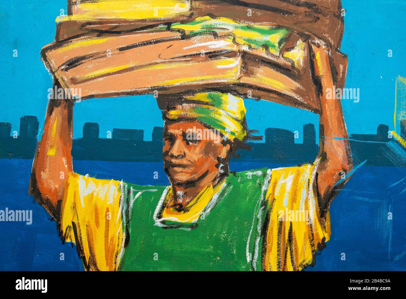 Cape Verde, Santiago island, Praia, capital of Cape Verde, mural in ...