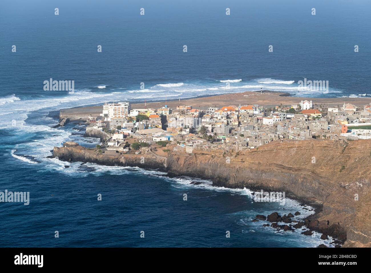 Cape Verde, Santo Antao island, Ponta do Sol on a peninsula on the ...