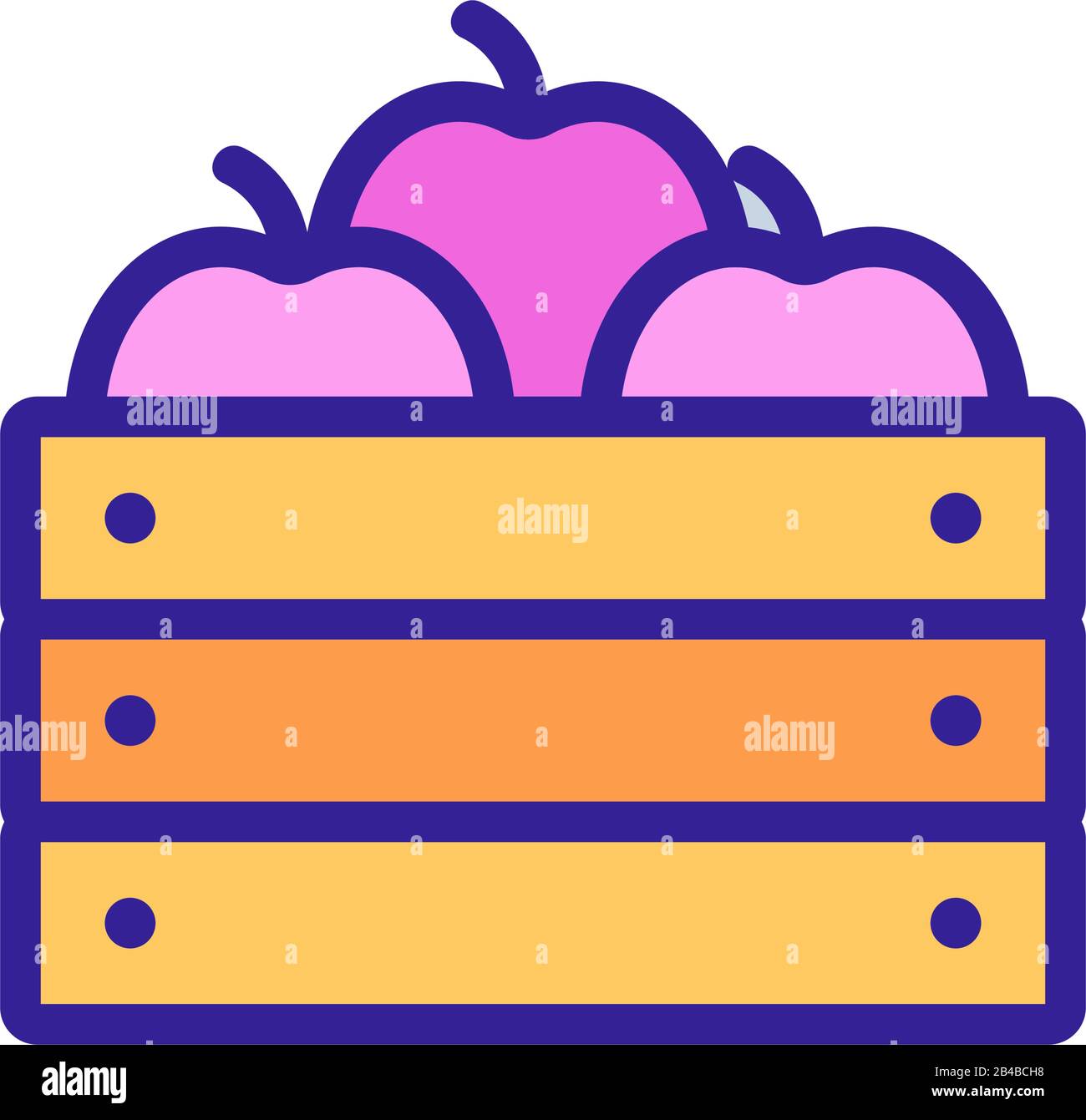 tomatoes in the box icon vector. Isolated contour symbol illustration ...