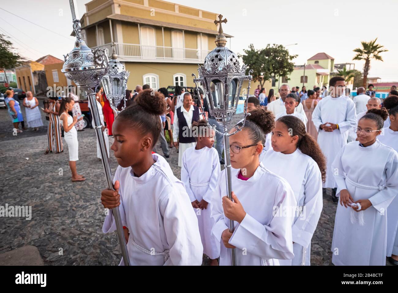 Cape Verde, Fogo island, Sao Filipe, historic centre, religious ...