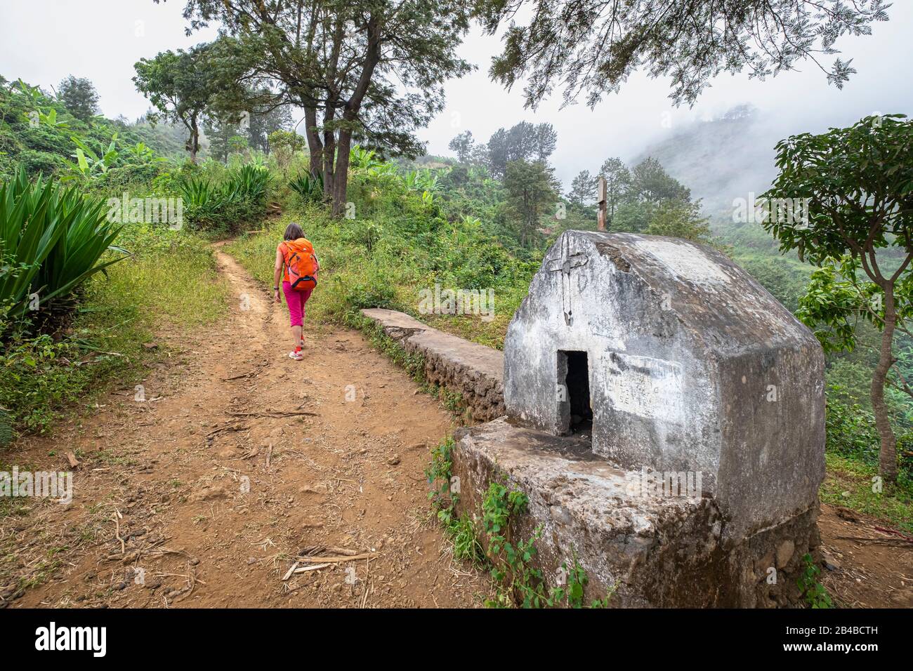 Cape Verde, Fogo island, hike from Cha das Caldeiras to Mosteiros Stock ...