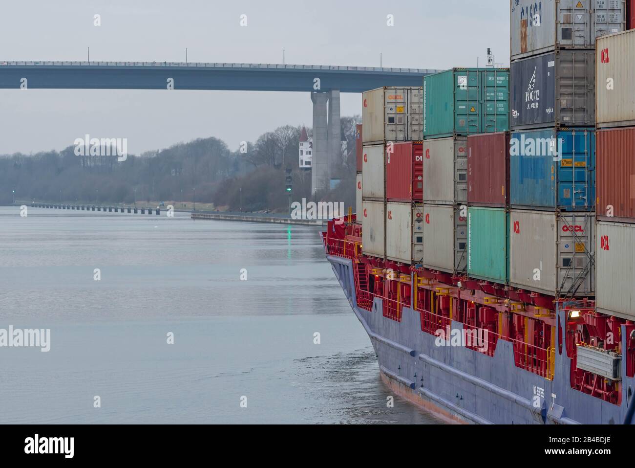 Aerial view of Hamburger Container Terminal, Hamburg, Germany, Europe ...
