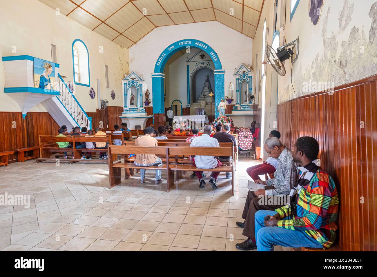 Cape Verde, Boa Vista island, Sal Rei, Santa Isabel catholic church ...