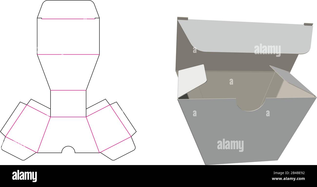Trapezoid Packaging Box die cut vector Stock Vector Image & Art - Alamy