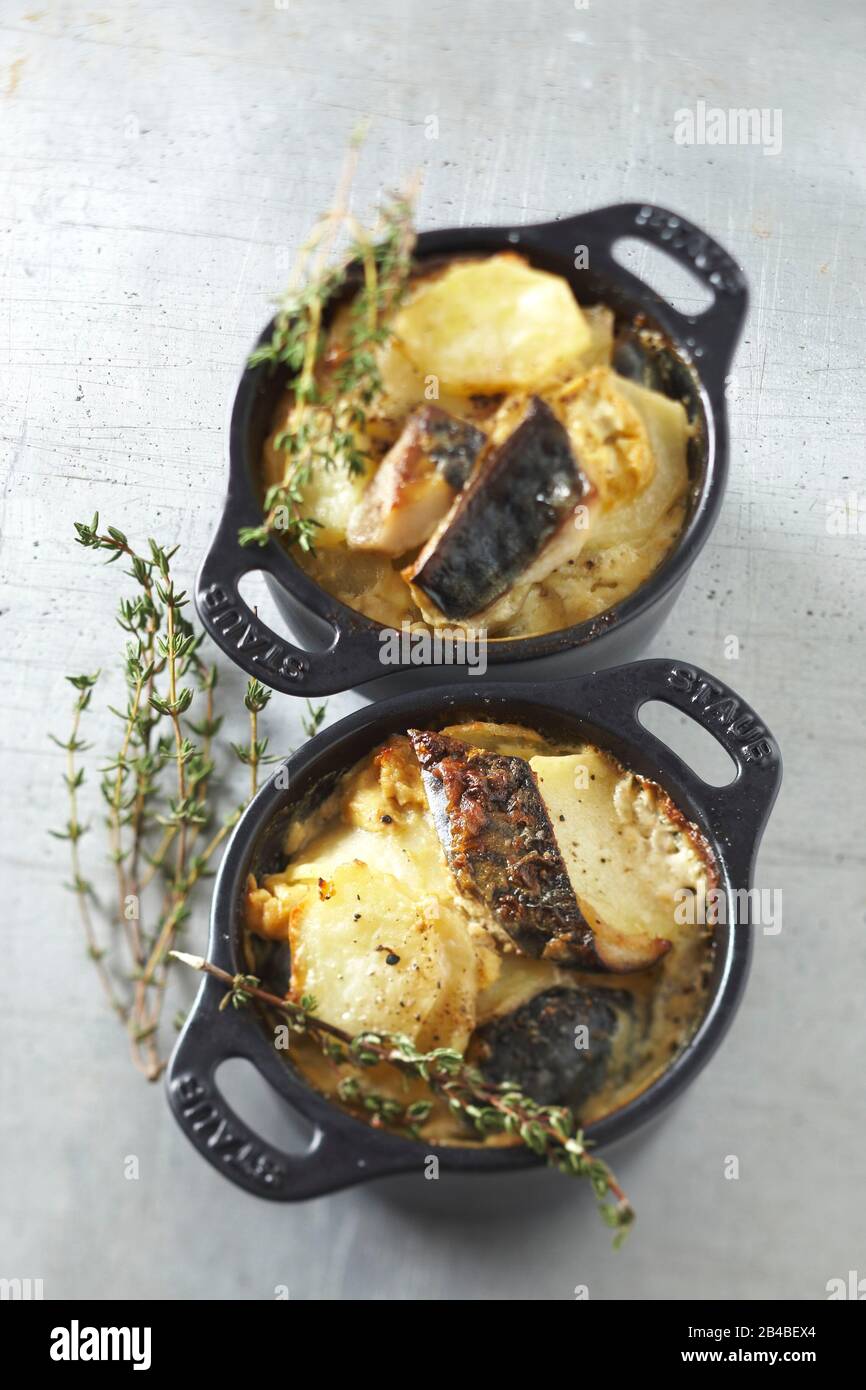 Mackerel casserole potato Stock Photo - Alamy