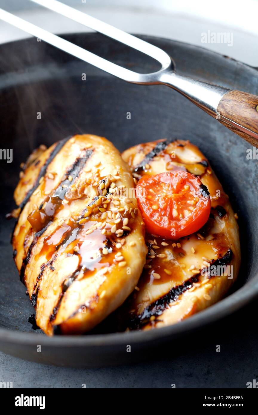 Chicken fillet, Chinese-style grilled Stock Photo - Alamy