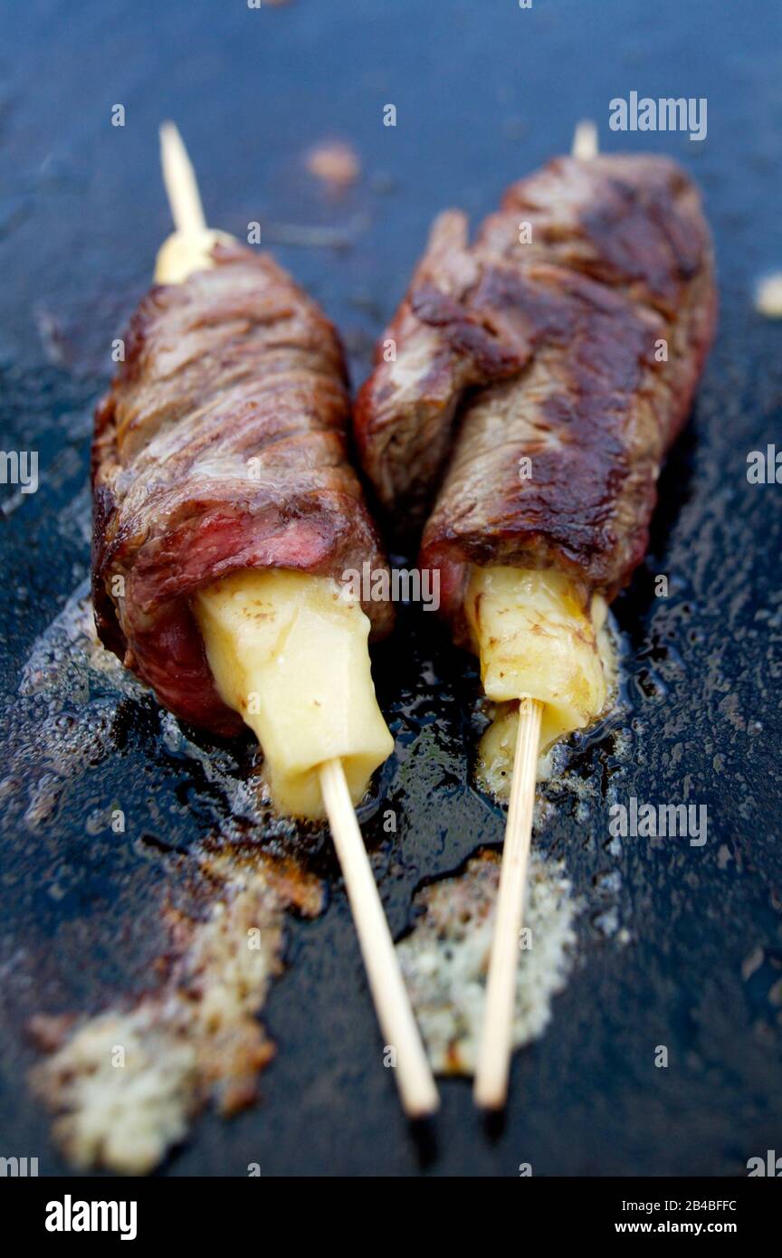 Grilled plancha, flank steak with fondant tale Stock Photo - Alamy