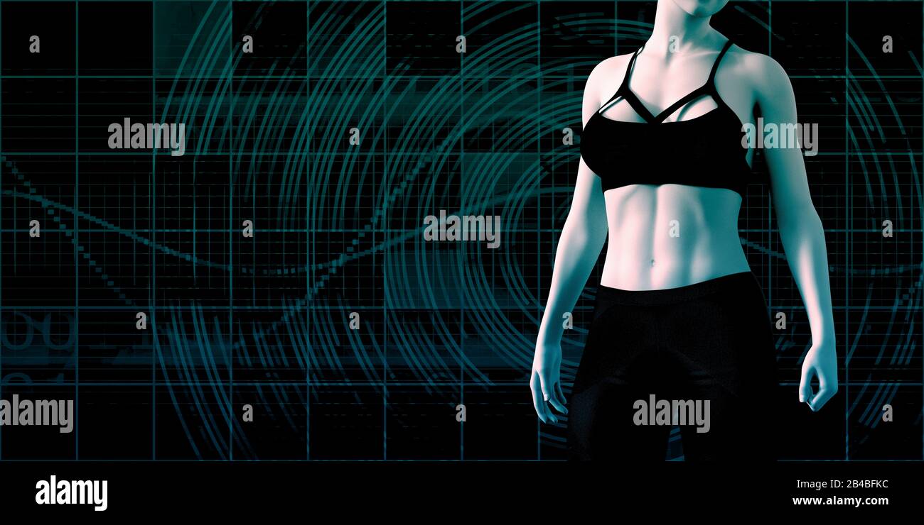 Fitness Presentation Background with Toned Woman Stock Photo - Alamy