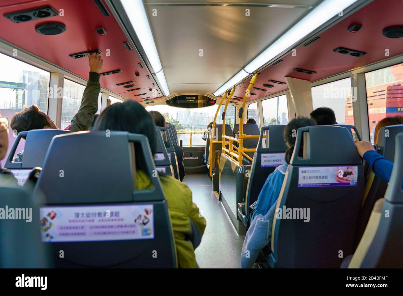 Double decker bus window interior hi-res stock photography and images ...