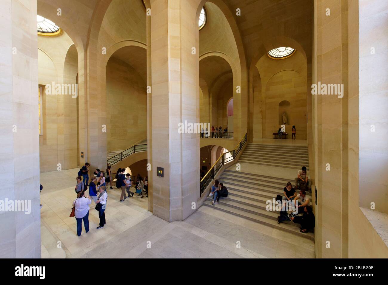 France, Paris, UNESCO World Heritage Site, Louvre museum, Daru stairway ...