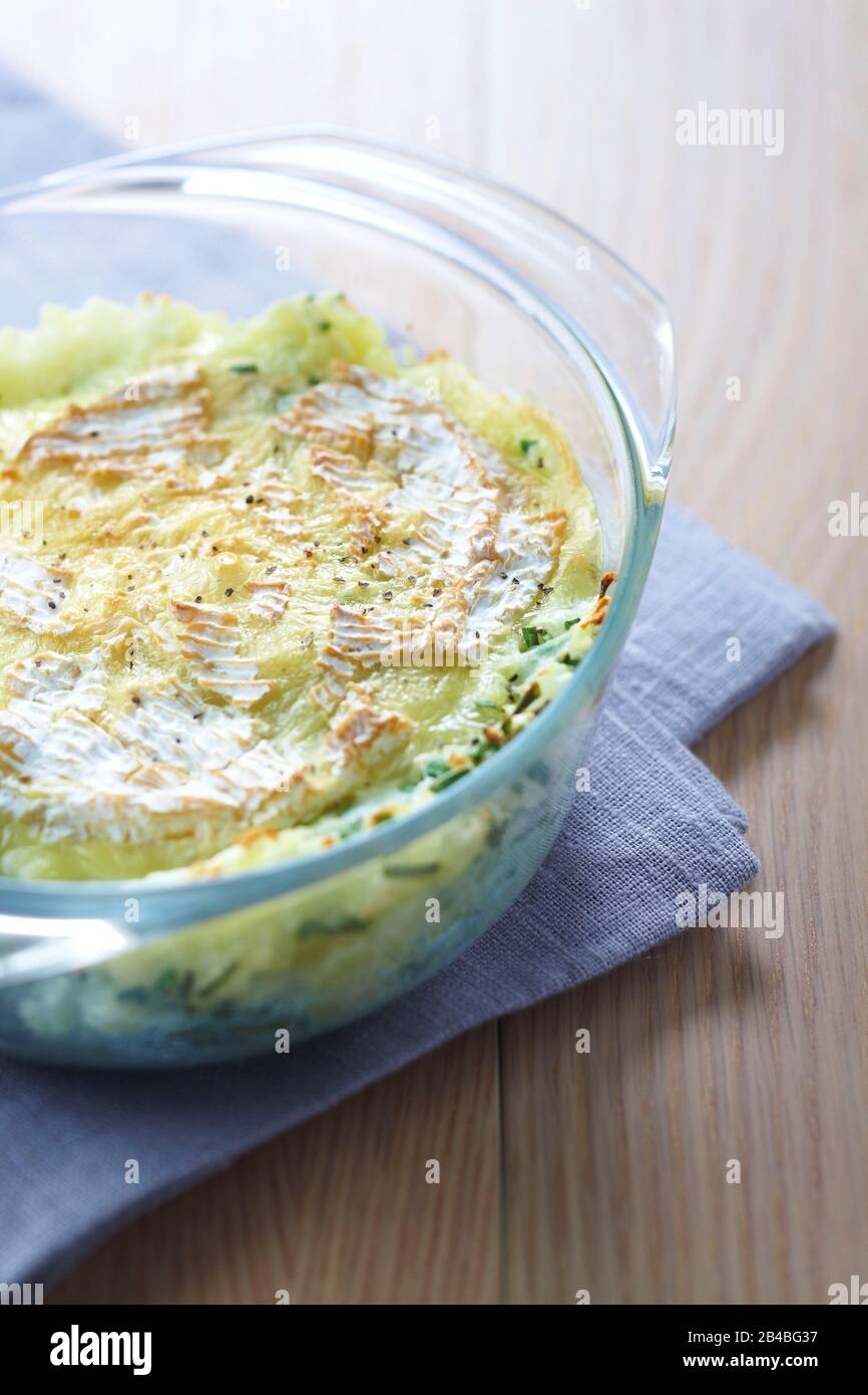Camembert macaire potato Stock Photo - Alamy
