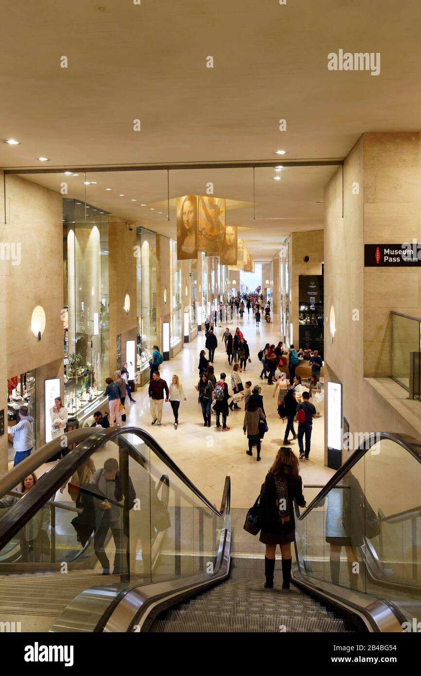 France, Paris, UNESCO World Heritage Site, Louvre Museum, the shopping ...