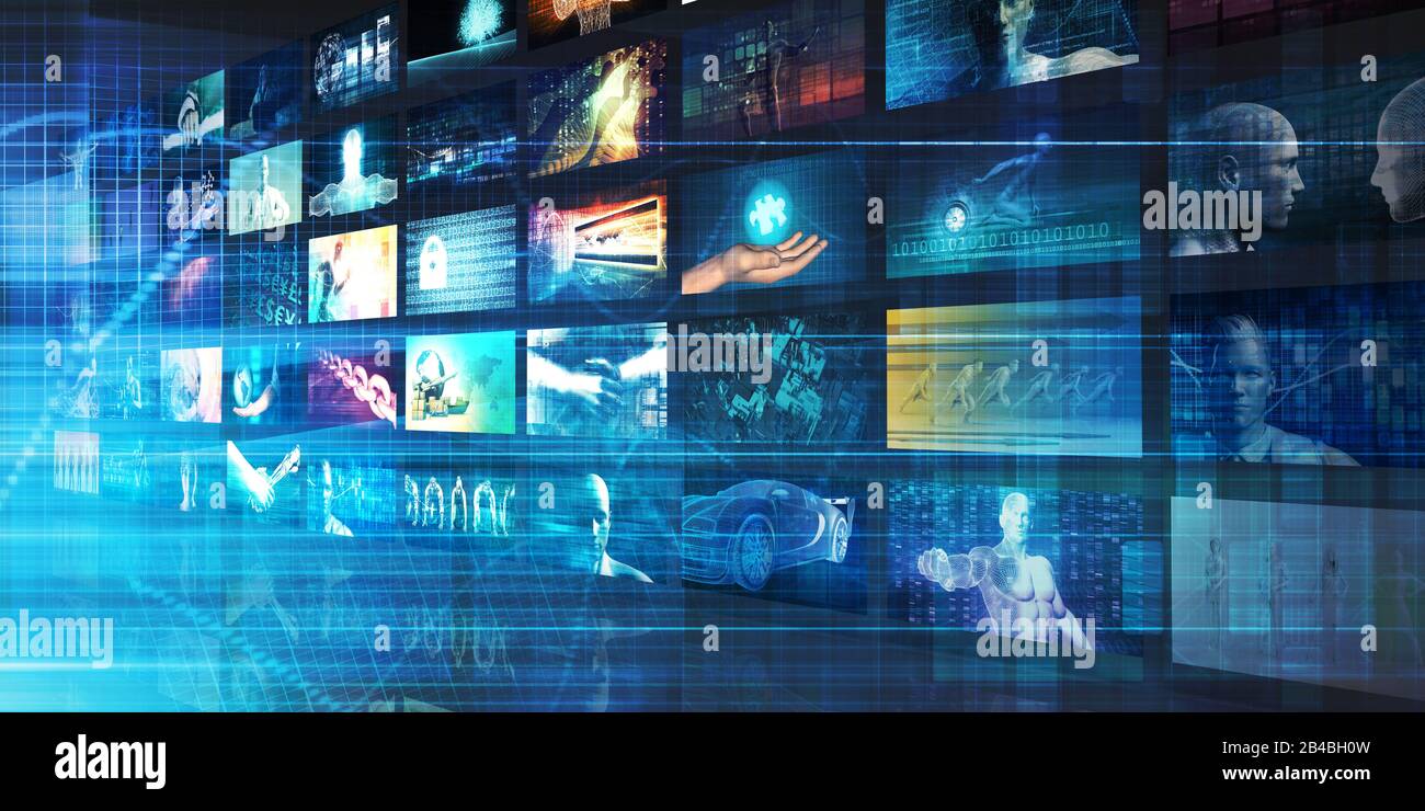 Digital Multimedia Entertainment and Internet Business Concept Stock ...
