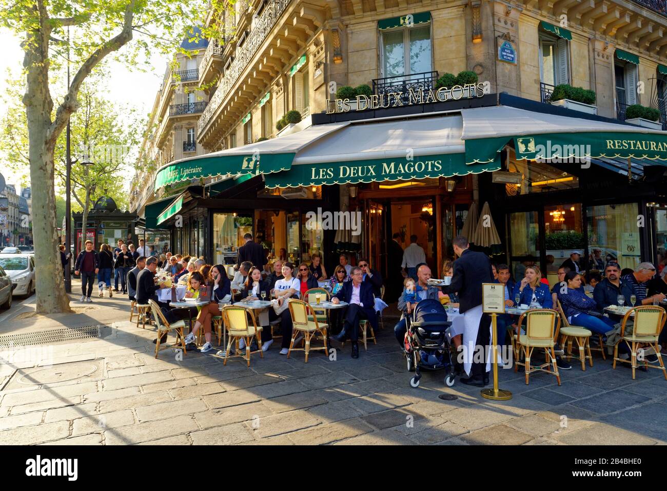 France, Paris, Saint Germain des Pres district, the Deux Magots ...