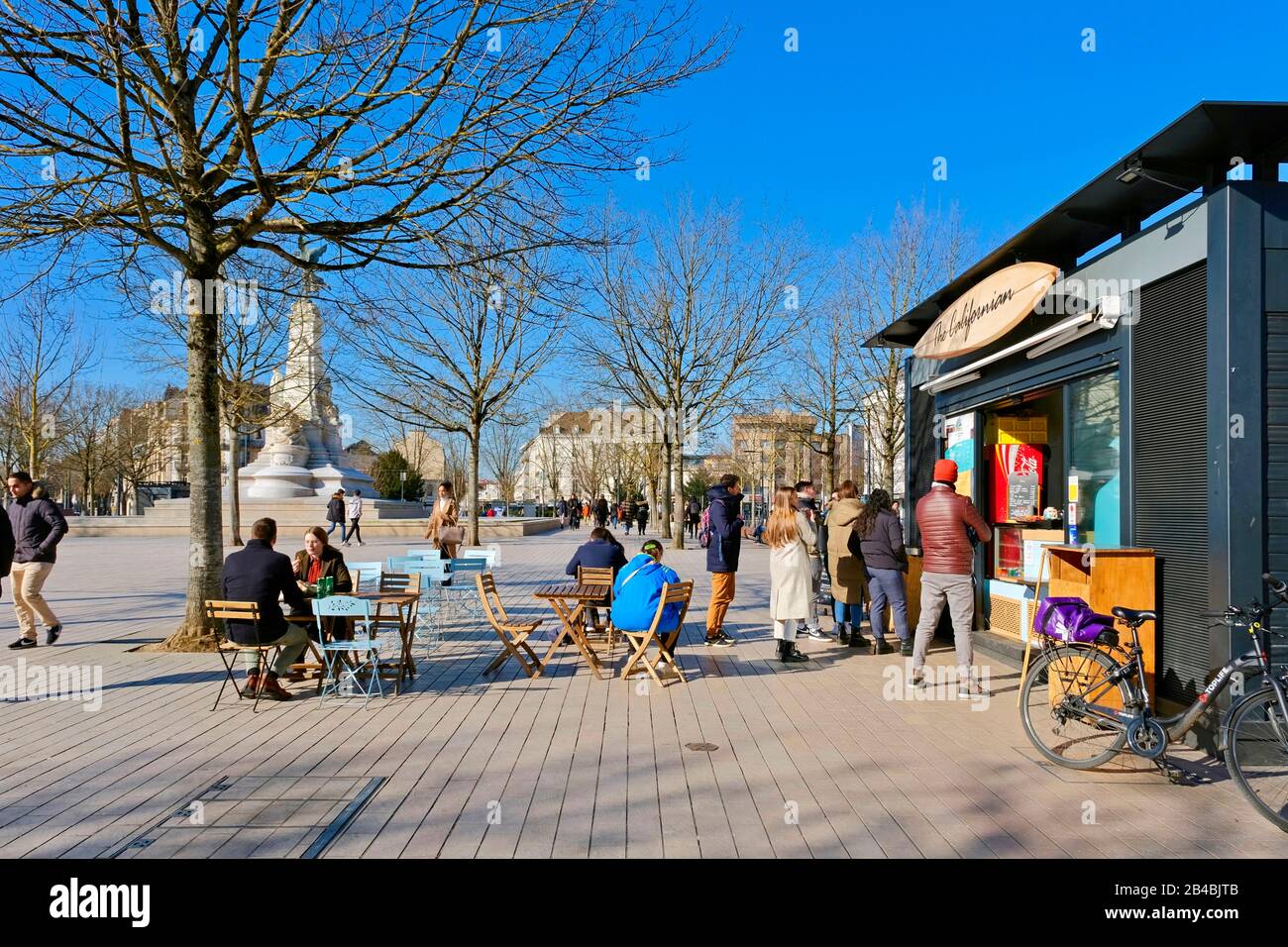 France, Cote d'Or, Dijon, restaurant on Place de la Republique ...