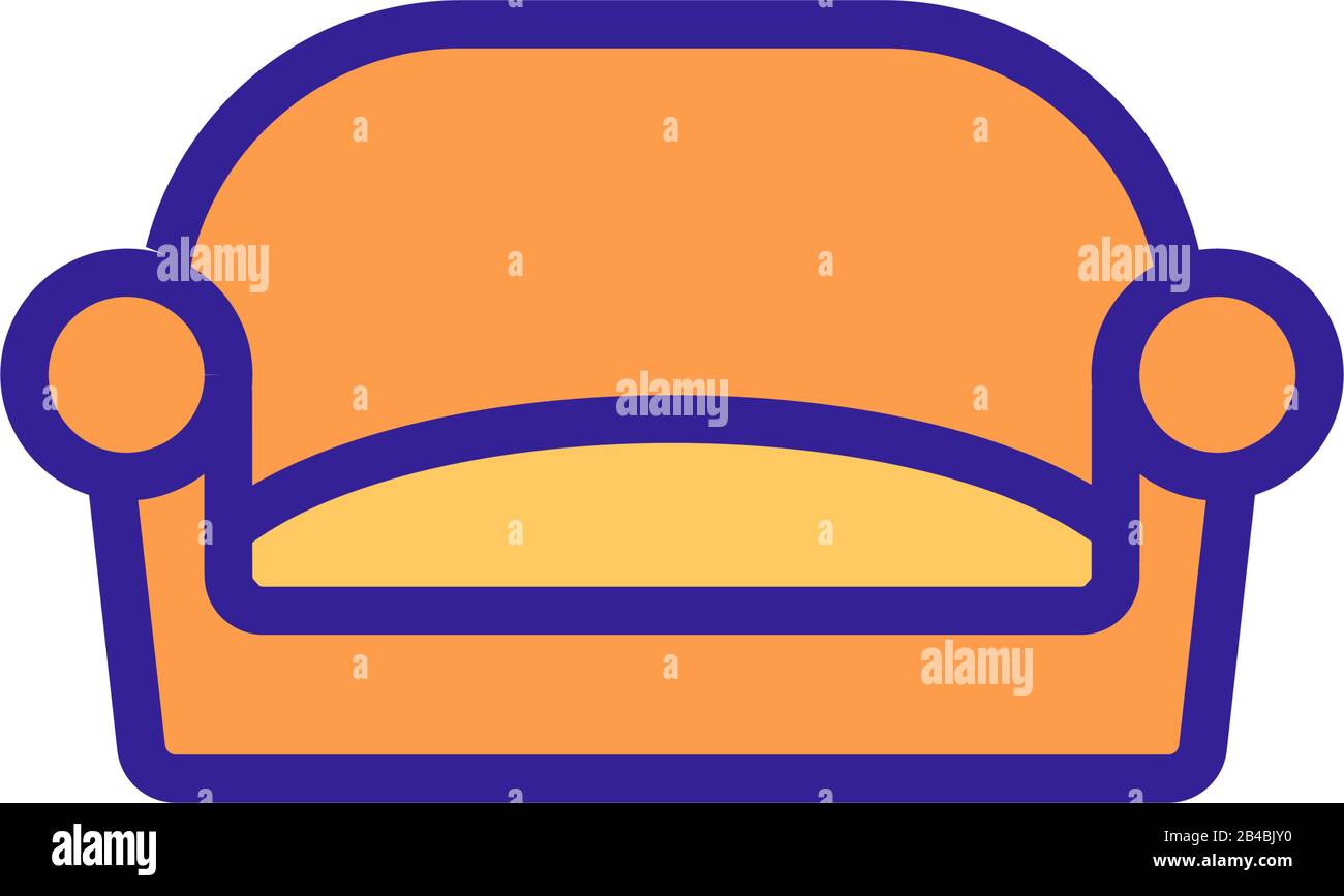 Home sofa icon vector. Isolated contour symbol illustration Stock ...