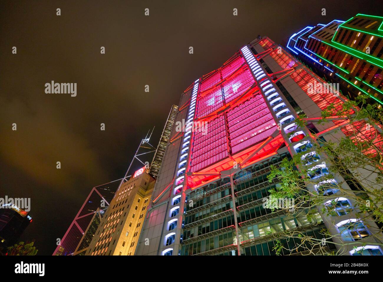 HONG KONG, CHINA - CIRCA JANUARY, 2019: low angle view of the HSBC Main ...