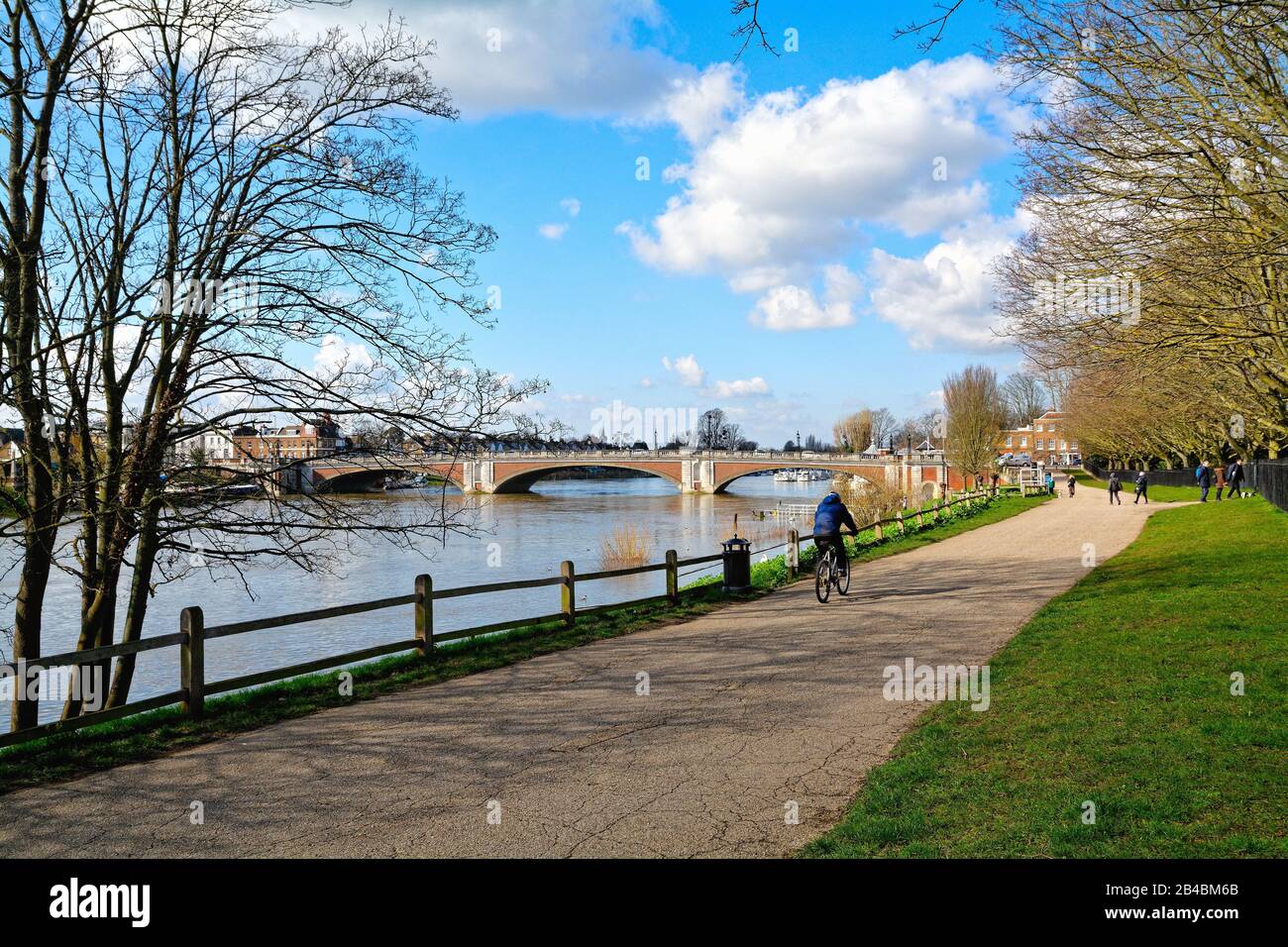 Hampton Court bridge and the River Thames ,West London England UK Stock ...