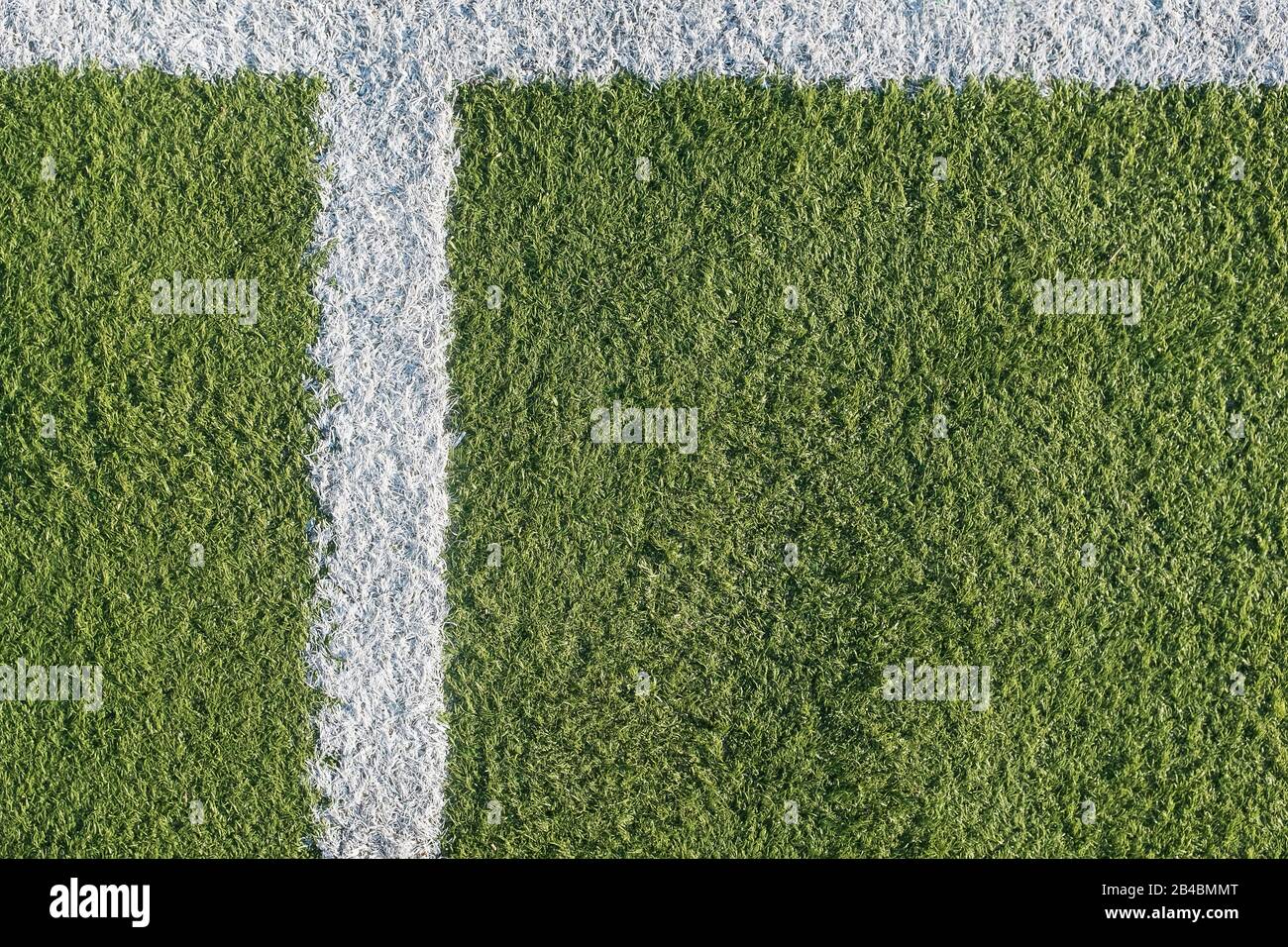 White strip in the field for football. Green texture of a football ...
