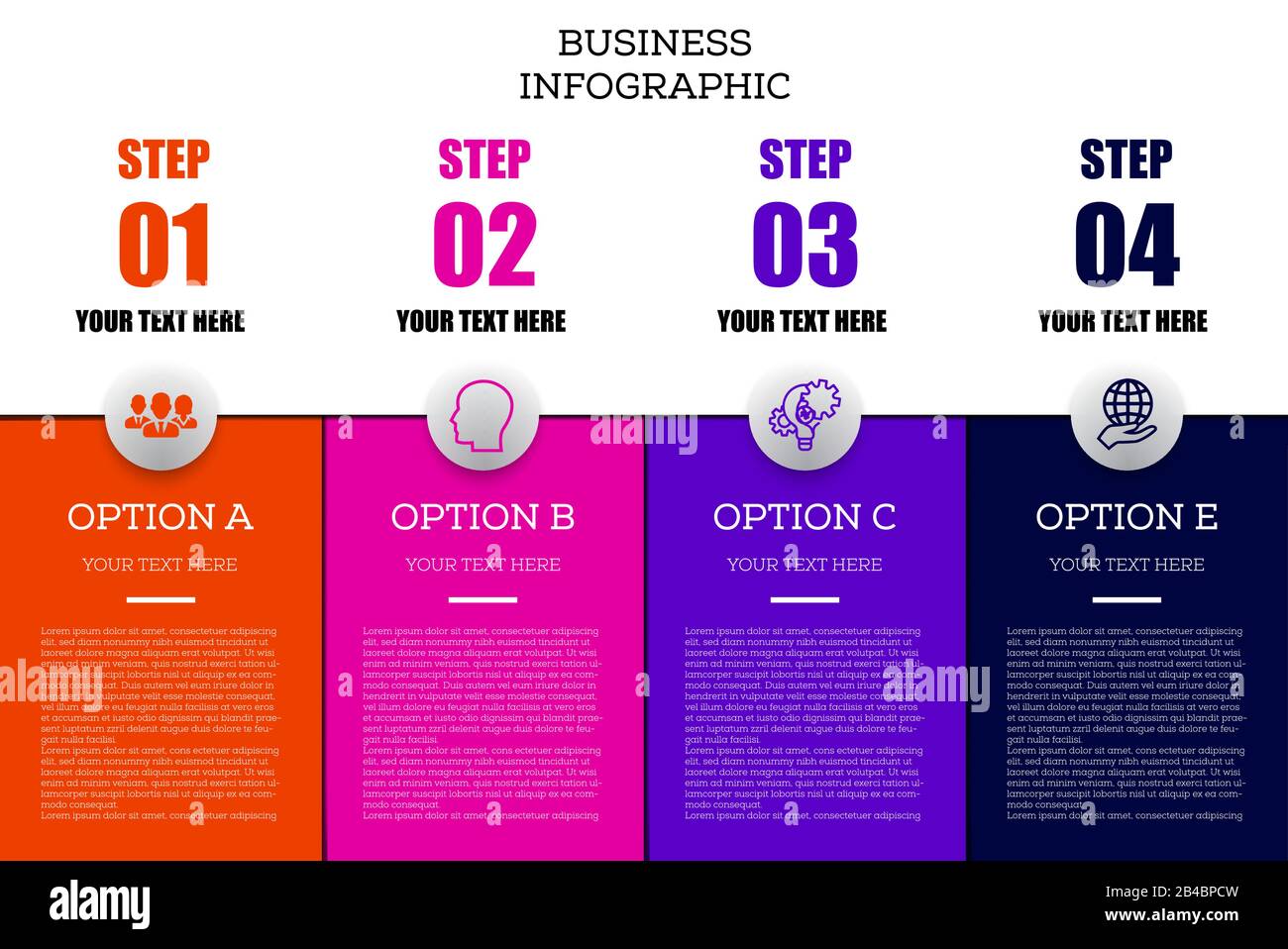 Illustration of Modern Business colorful infographic with title ...