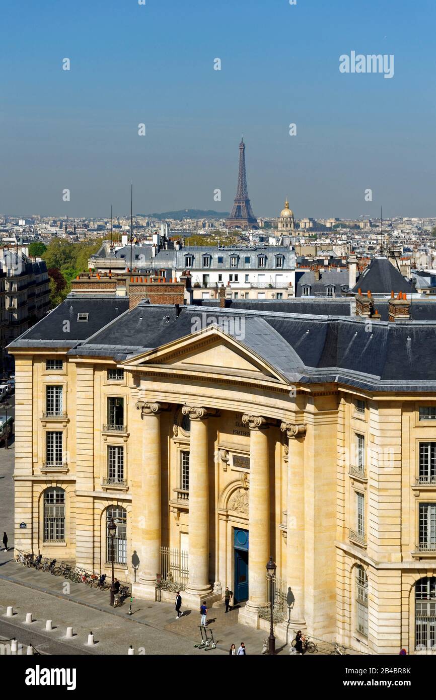 France, Paris, Latin Quarter, general view from the Pantheon heights ...