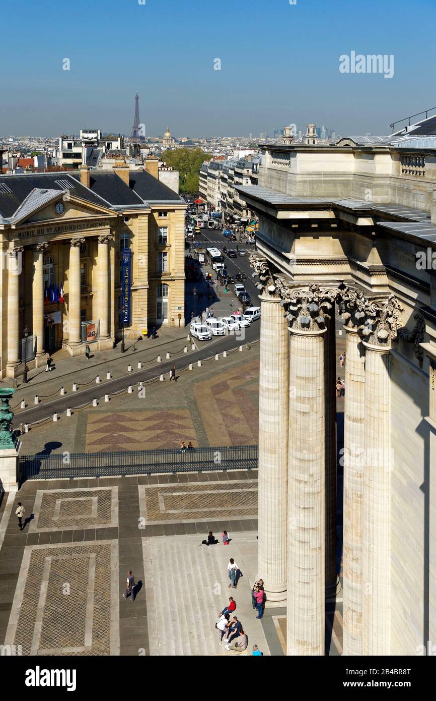 France, Paris, Latin Quarter, general view from the Pantheon heights ...
