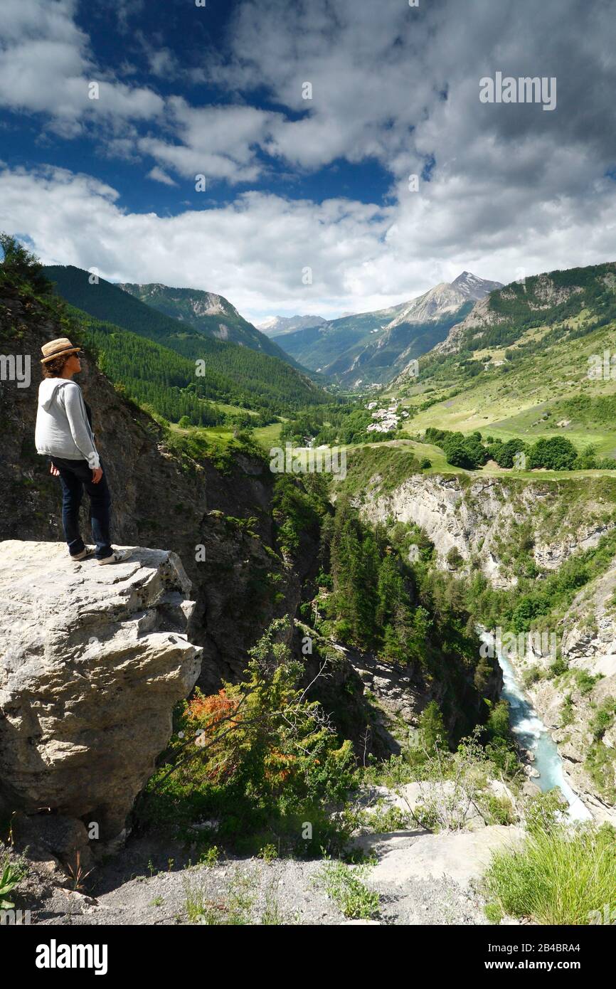 France, Alpes de Haute Provence, Ubaye, Saint Paul sur Ubaye, view on ...