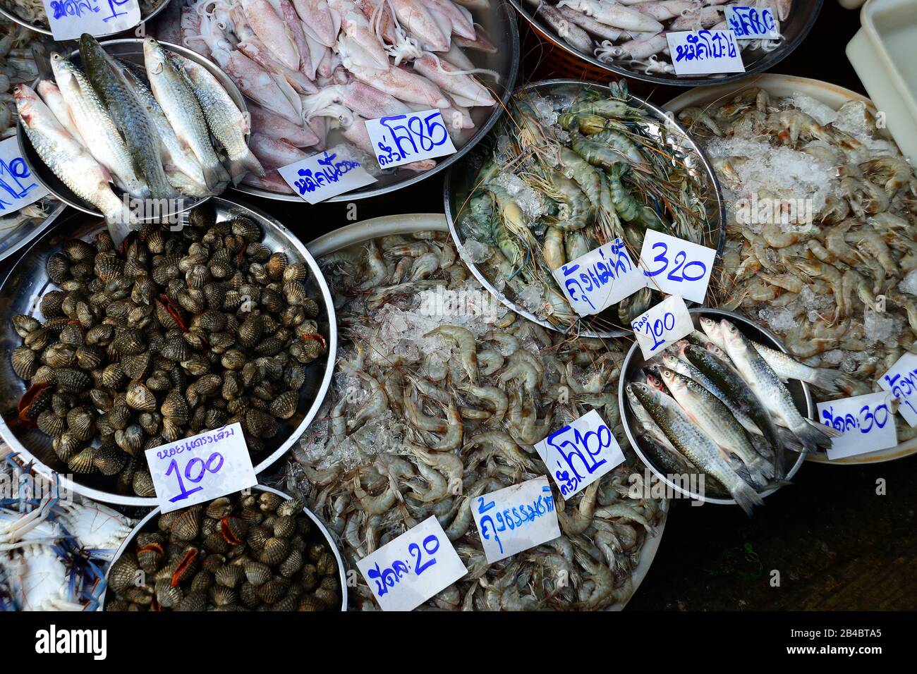 Fresh fish, Street Market, Thailand Stock Photo - Alamy