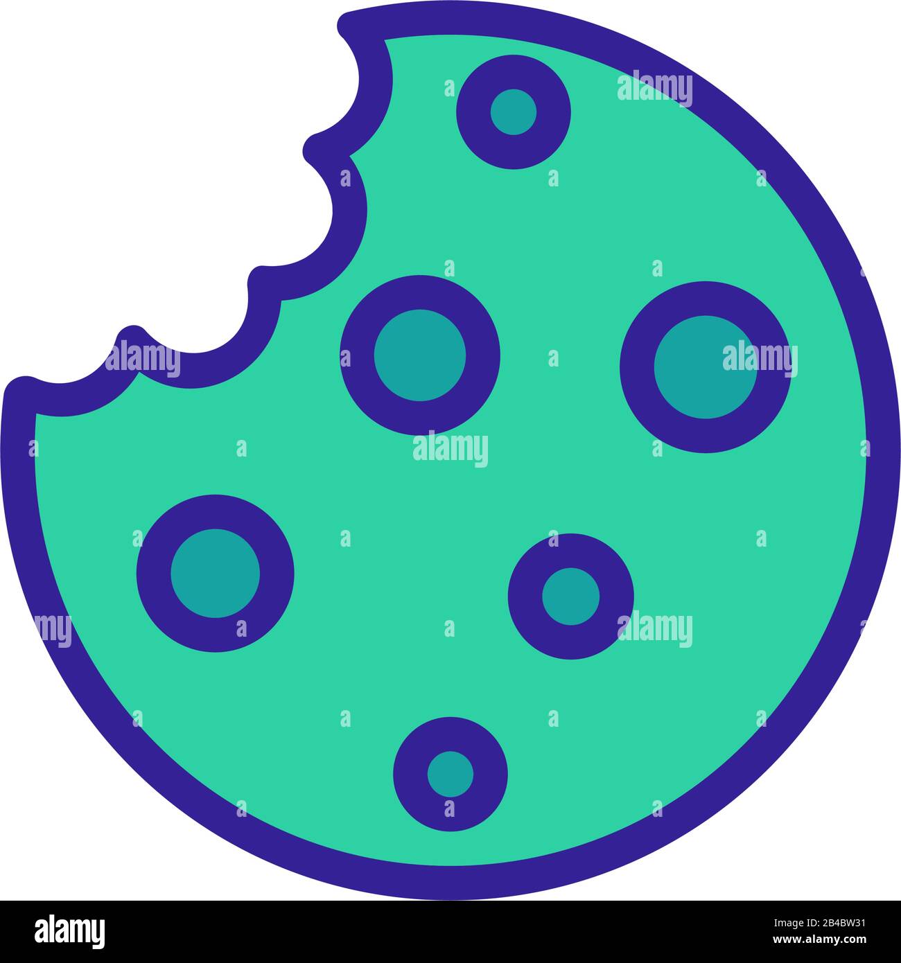 Delicious cookie icon vector. Isolated contour symbol illustration ...
