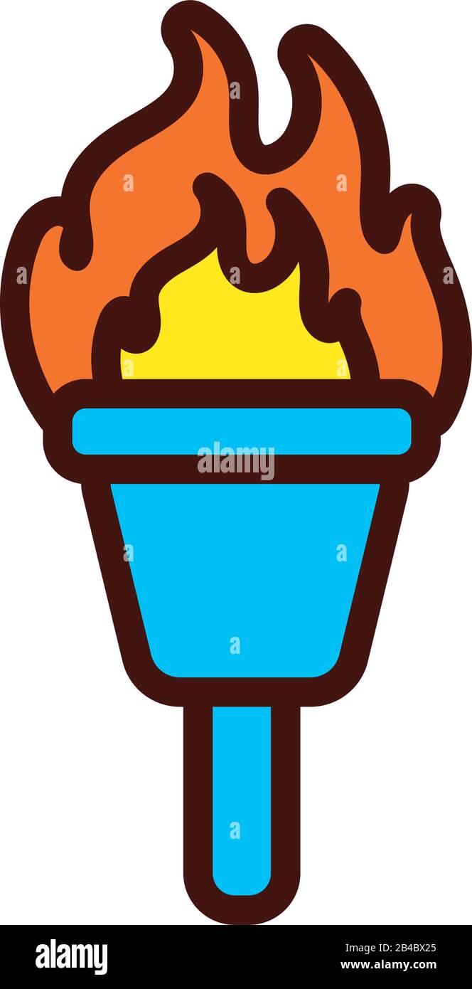 torch fire line and fill icon Stock Vector Image & Art - Alamy