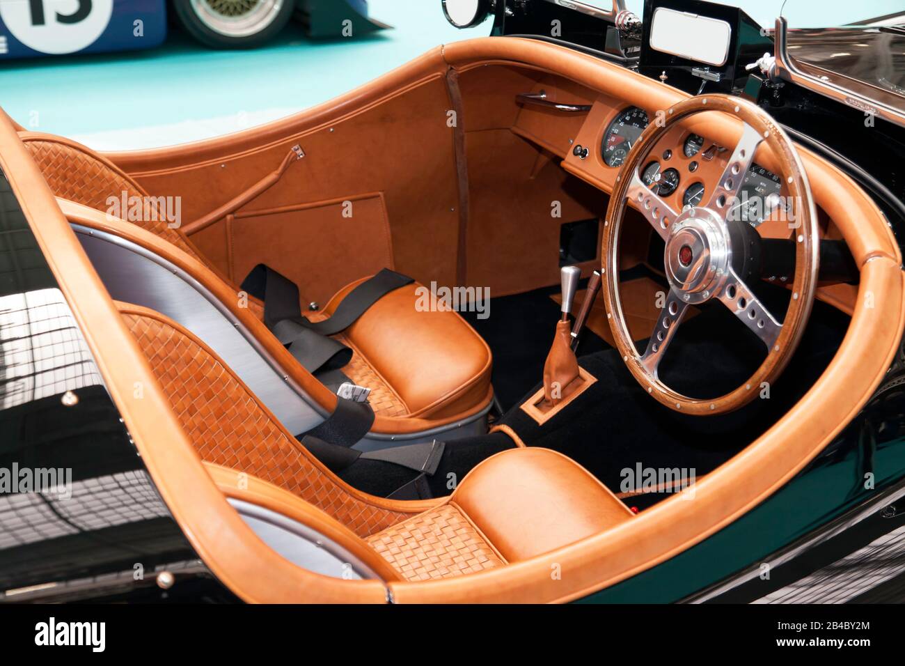 View of David Gandy's restored 1954, Jaguar XK120, on display at the ...