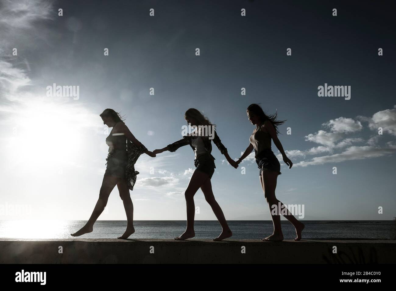 Team and cooperation concept with friends people group beautiful girls ...